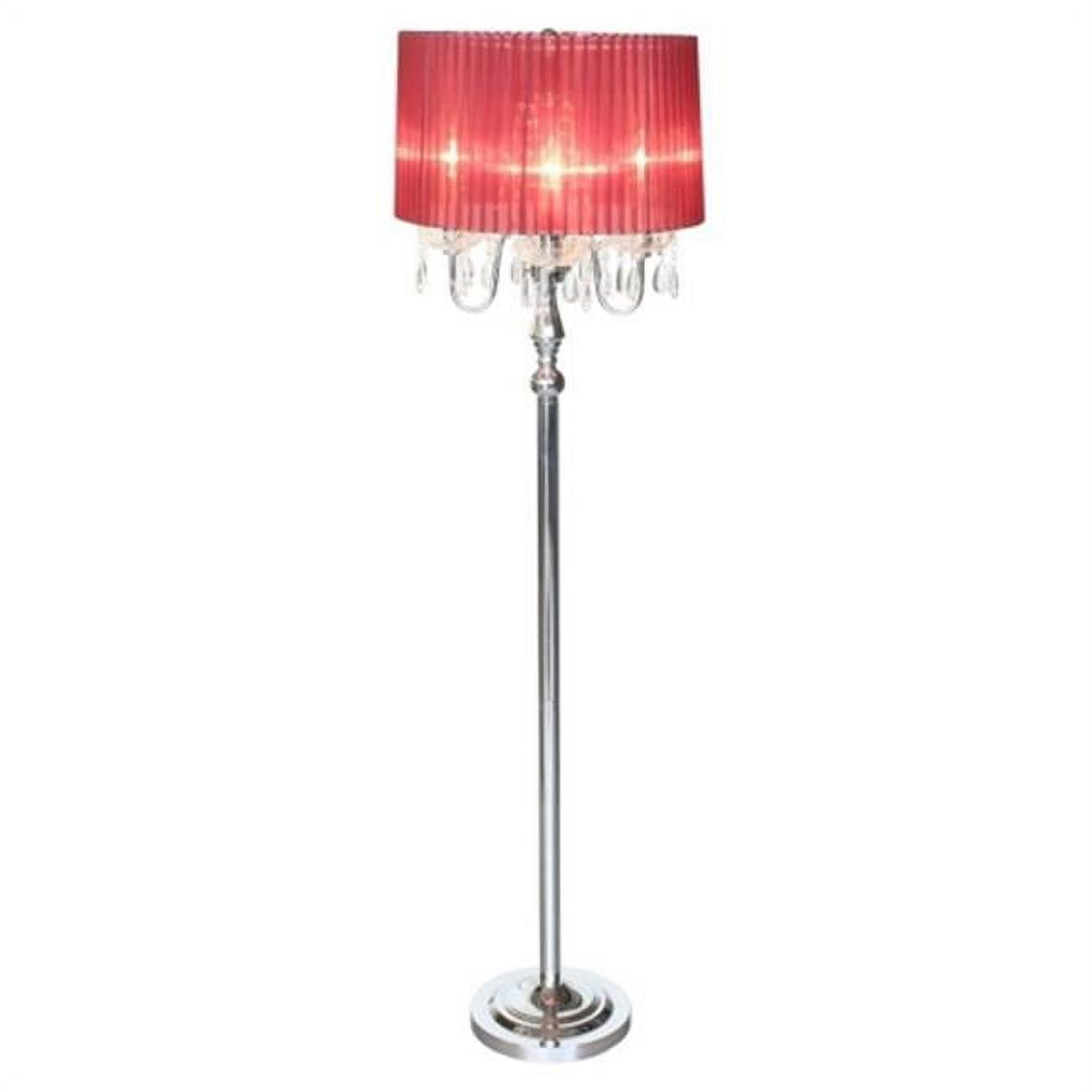 Trendy Sheer Red Shade Floor Lamp with Hanging Crystals - Walmart.com