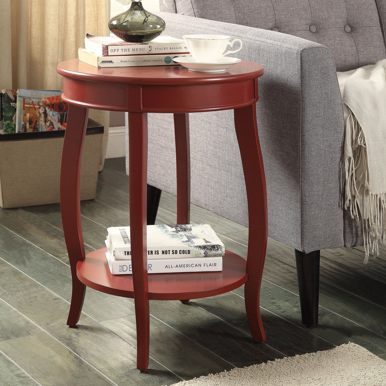 Trendy Side Table, Red- Saltoro Sherpi - Walmart.com