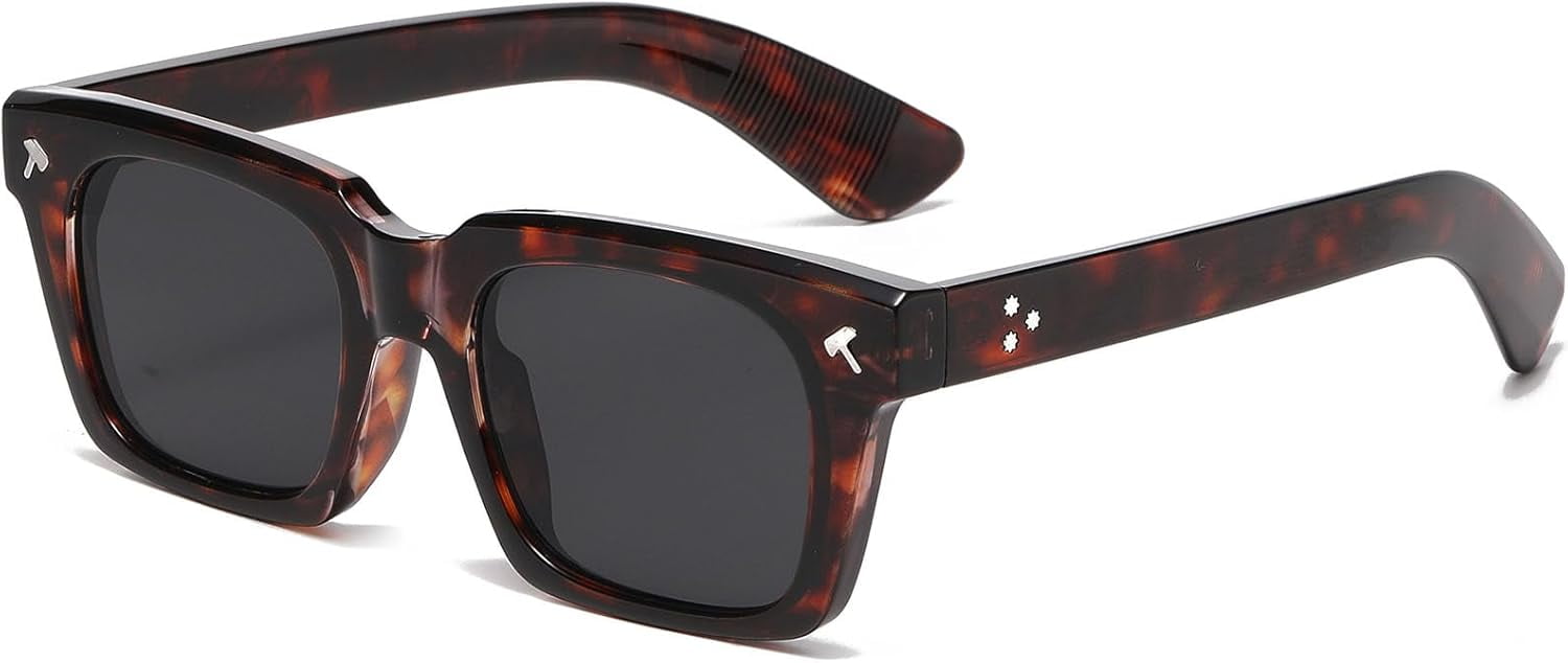 Trendy Square Sunglasses for Men Women Square Frame Sun Glasses with ...