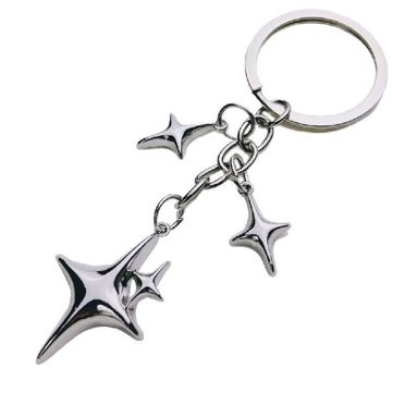 Contemporary Home Living 2" Star-Shaped Nickel-Plated Key Chain With ...