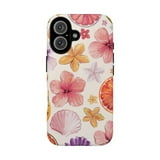 Trendy Summer Pastel Beachy Floral Girly Cute Hibiscus Seashell ...