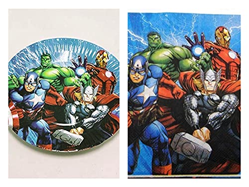Trendy Tap Disposable Avenger Paper Plate Paper Napkin Combo Cartoon ...
