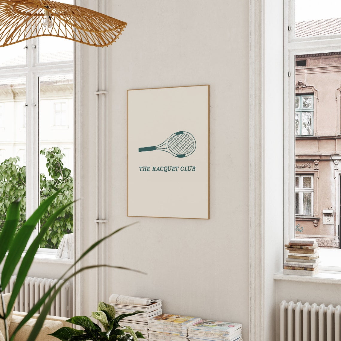 Trendy Tennis Print Country Club Aesthetic Wall Art Tennis Racquet ...