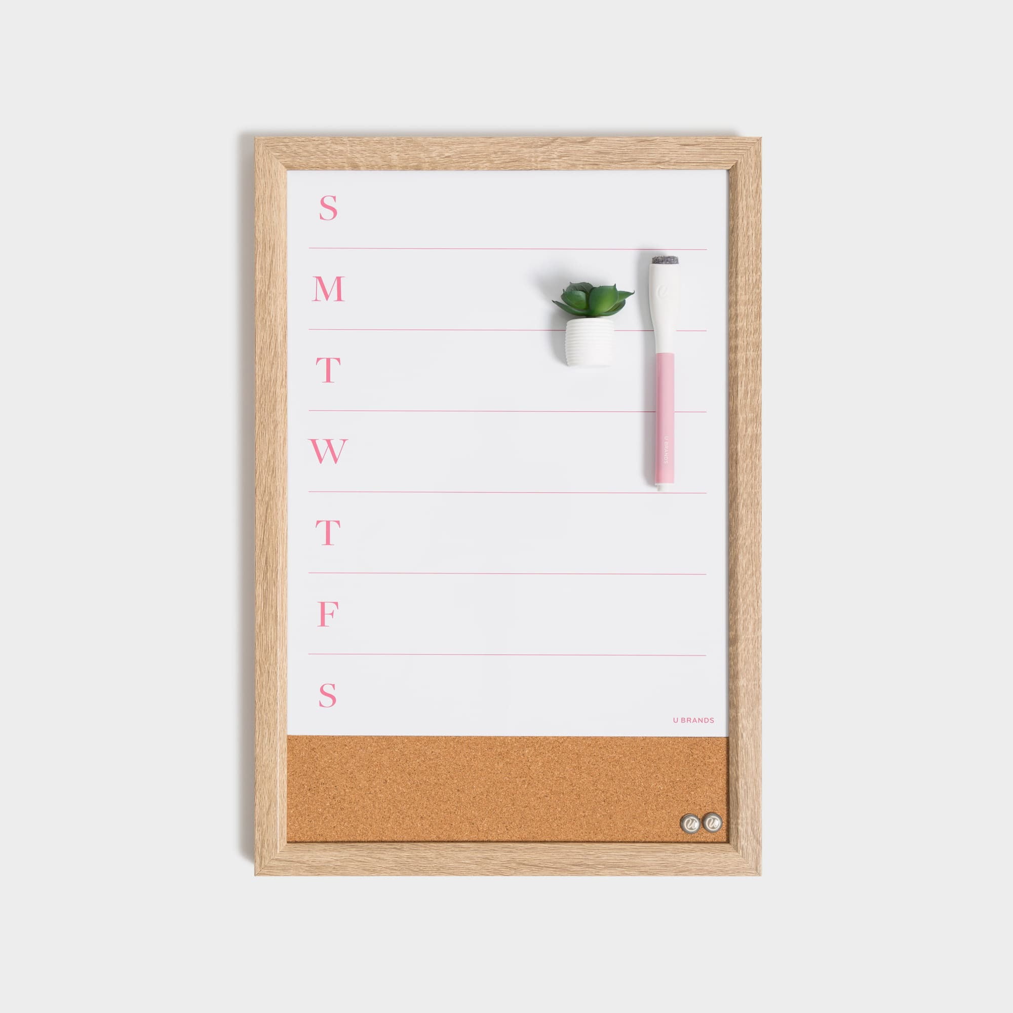Trendy Timber Dry Erase Weekly Planner Board White - Walmart.com