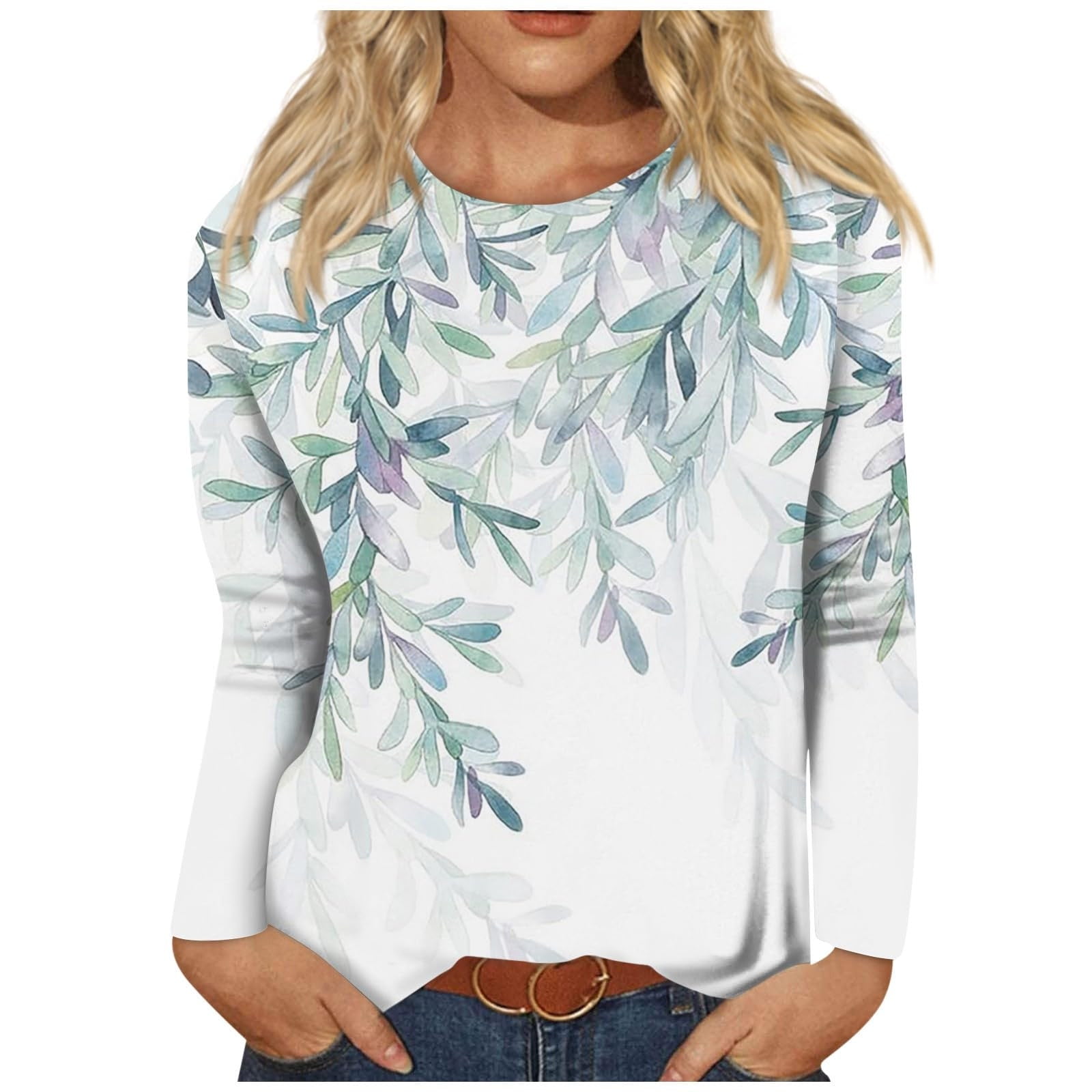 Trendy Tops for Women Long Sleeve Graphic Tees Printed Fall Winter ...