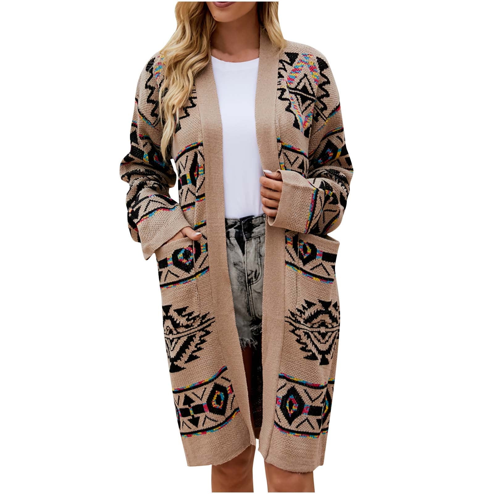 Trendy Tribal Sweaters for Women Cute Graphic Long Sweater Cardigan ...