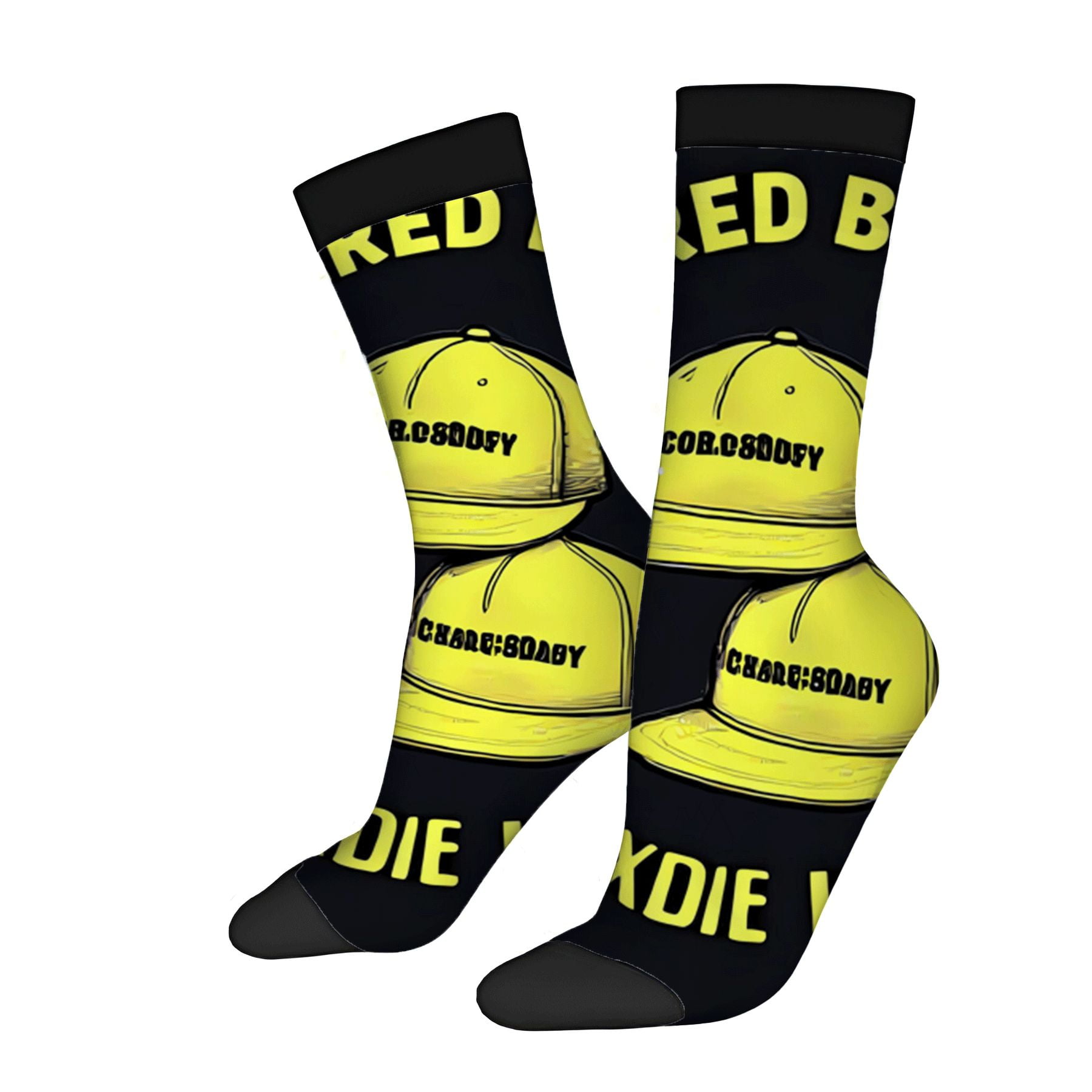 Trendy Unisex Socks - 2 Pairs with Black Background & Yellow Cap ...