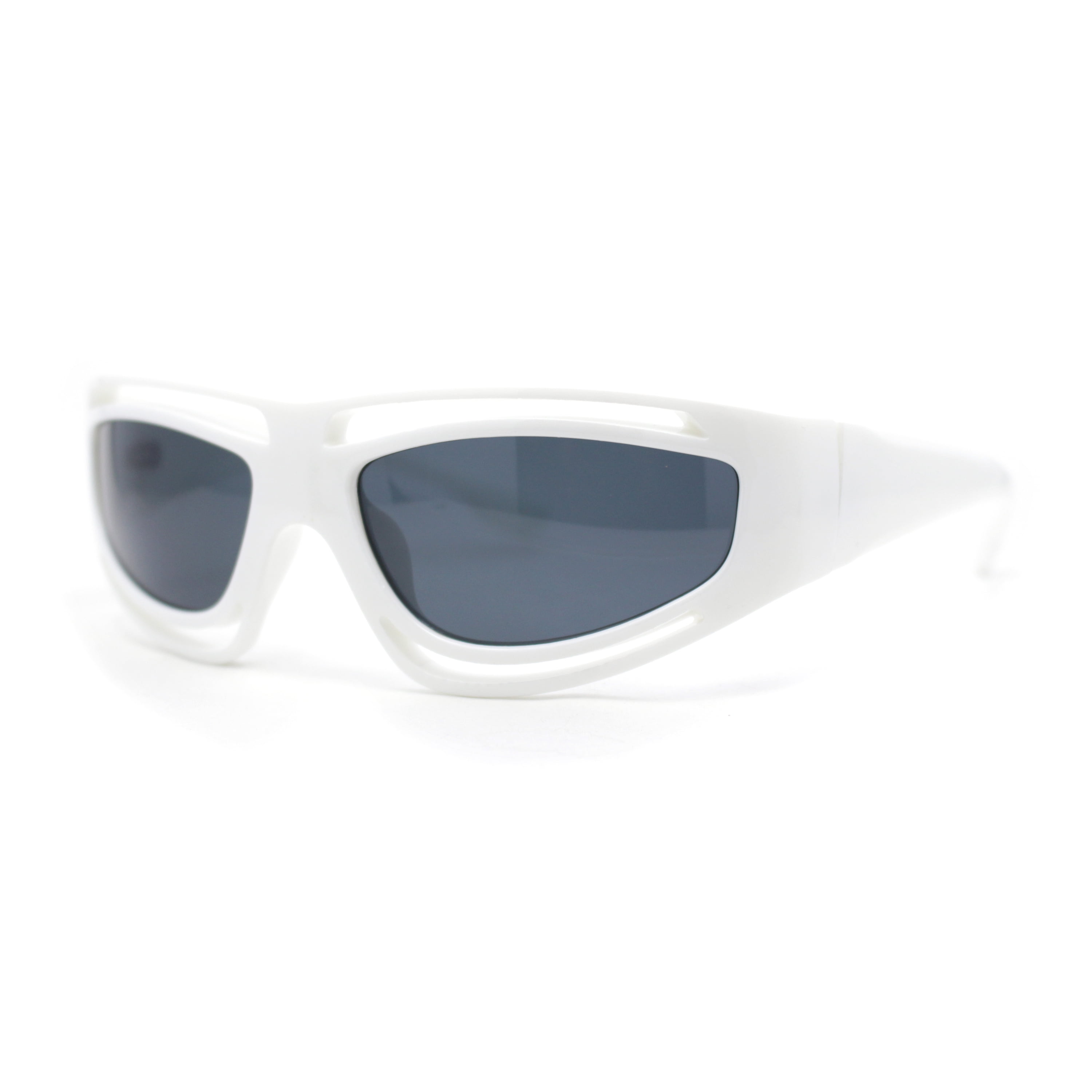Trendy Vented 90s Sport Wrap Around Thick Arm Plastic Rectangular ...