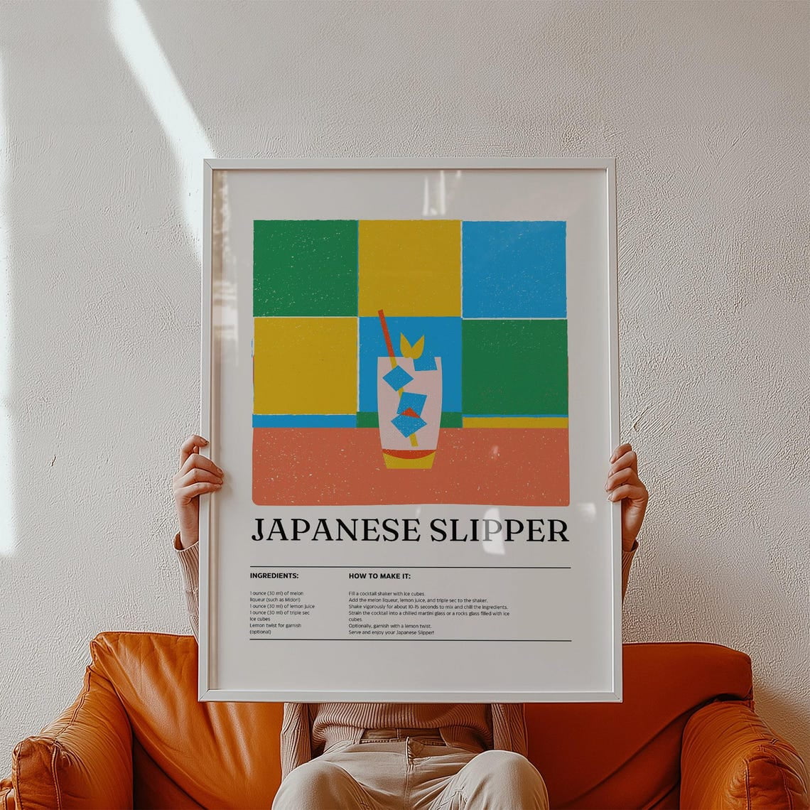 Trendy Wall Art Japanese Slipper Cocktail Print – Midori Drink Poster ...