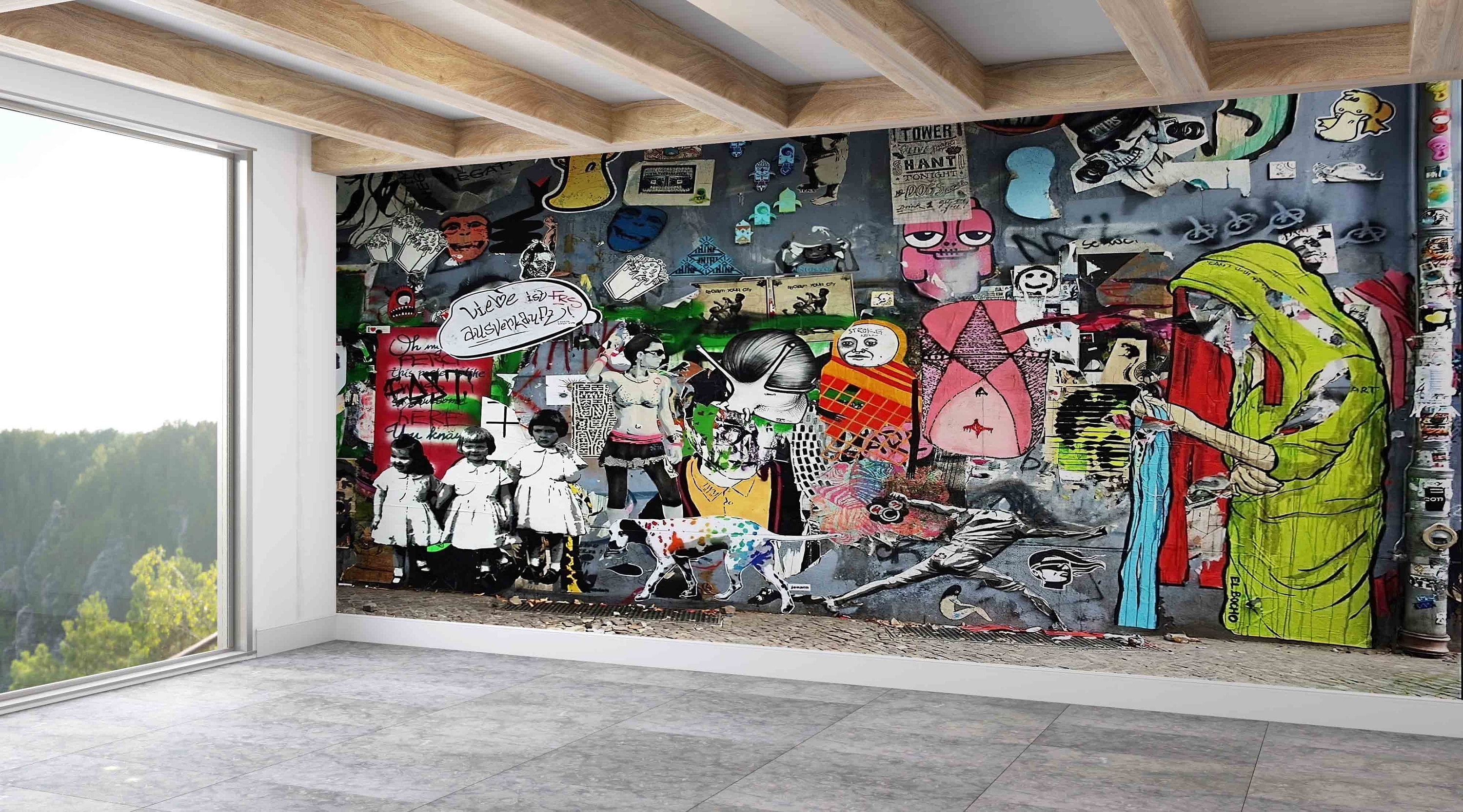 Trendy Wall Art, Painting Wall Art, Graffiti Wall Mural, Paper Wall Art ...