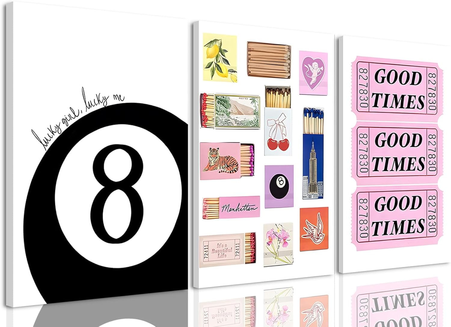 Trendy Wall Art Preppy Wall Decor 8 Ball Poster Prints Matchbox Retro ...