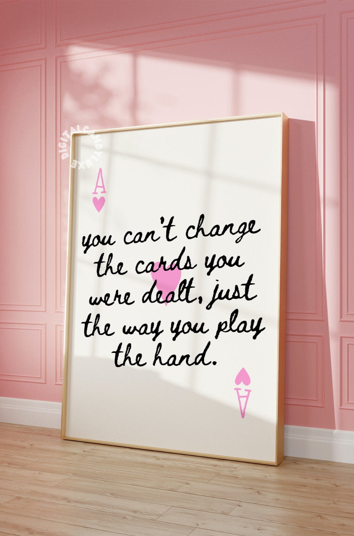 Trendy Wall Art Prints Retro Playing Card Wall Print Trendy Art Pink ...