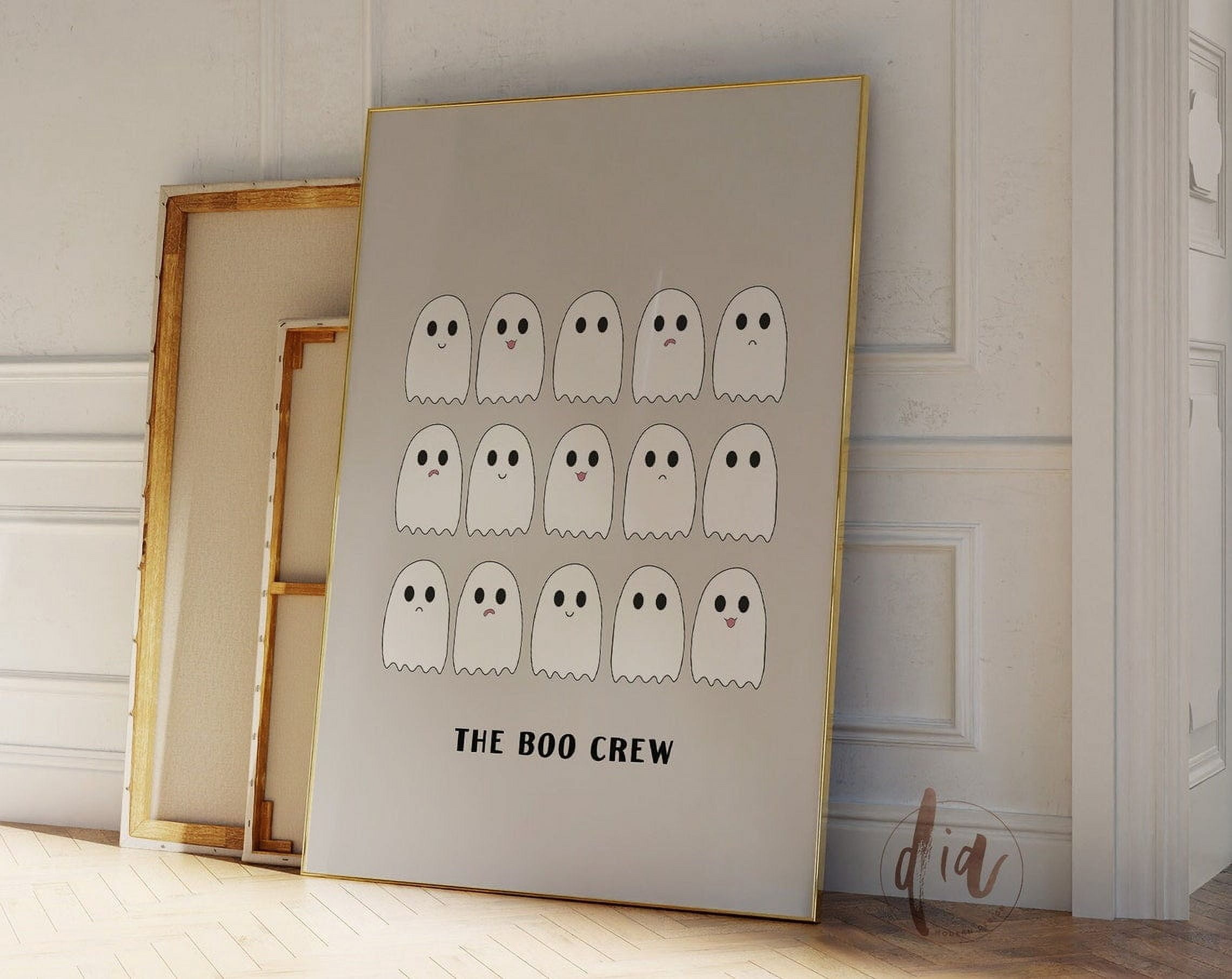 Trendy Wall Art, The Boo Crew Poster Print, Cute Ghost Art, Modern Dorm ...