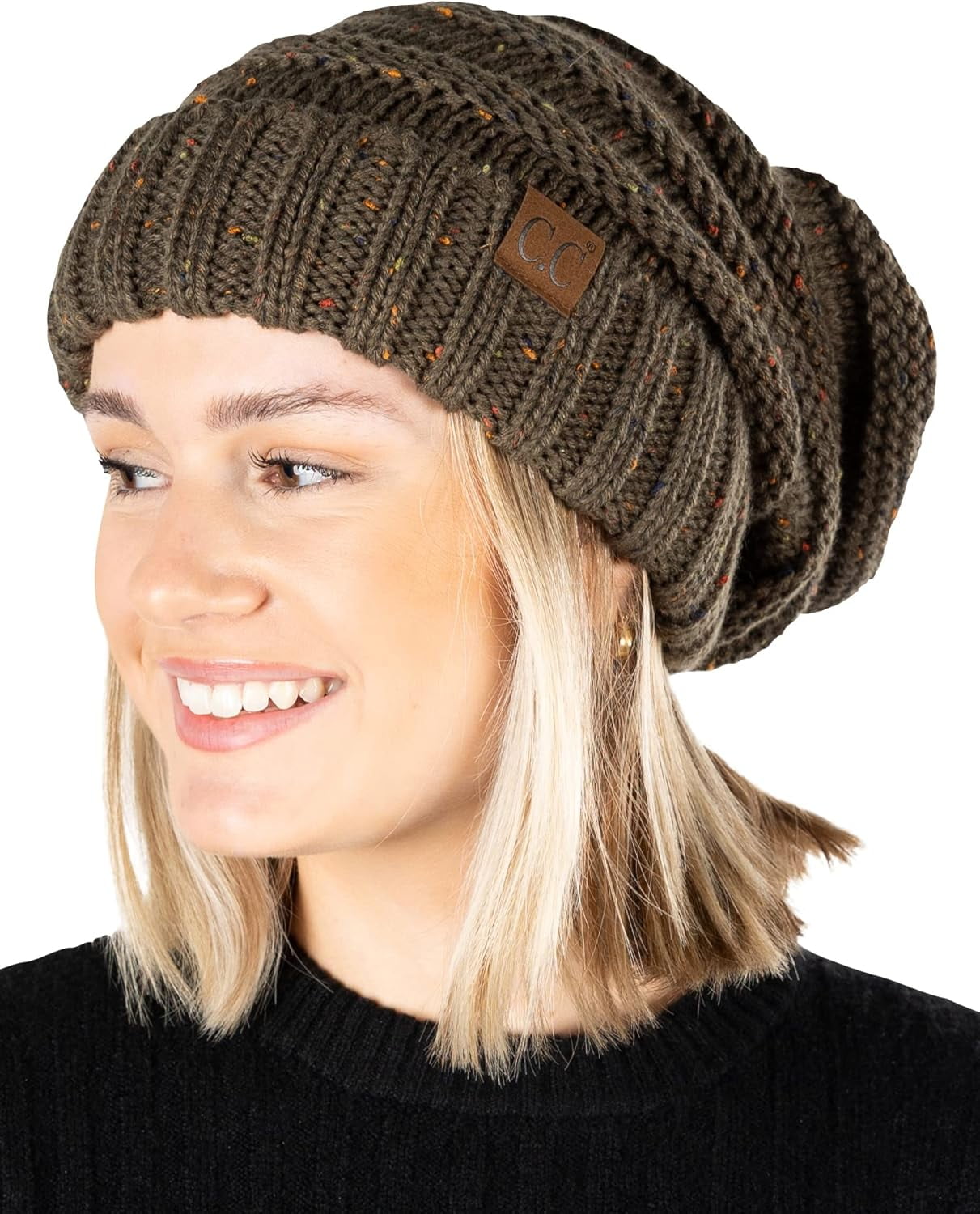 Trendy Warm Oversized Chunky Soft Oversized Cable Knit Slouchy Beanie ...