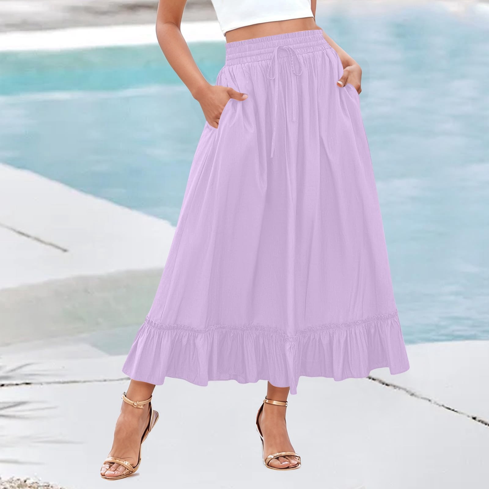 Trendy Women's Skirt Versatile For Beach And Casual Home Wear With ...
