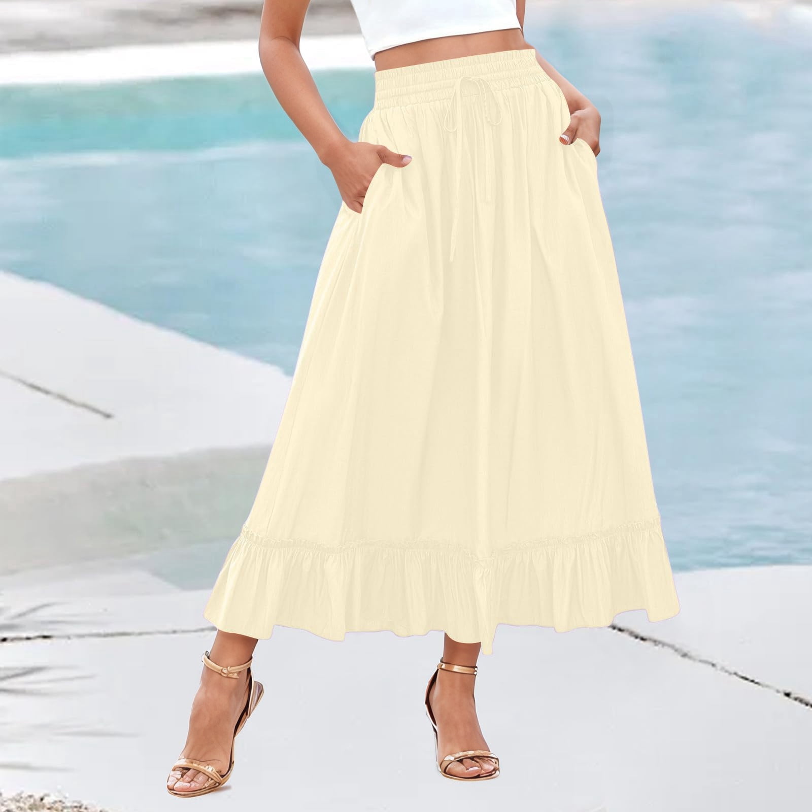 Trendy Women's Skirt Versatile For Beach And Casual Home Wear With ...
