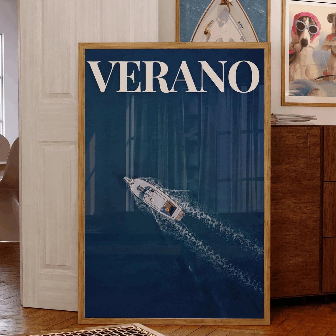 Trendy Yacht Poster, Boat Print, Blue Art, Summer House Poster, Luxury ...