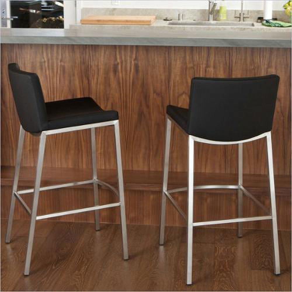 Trent Home 26" Kyle Bar Stool in Black (Set of 2) - Walmart.com