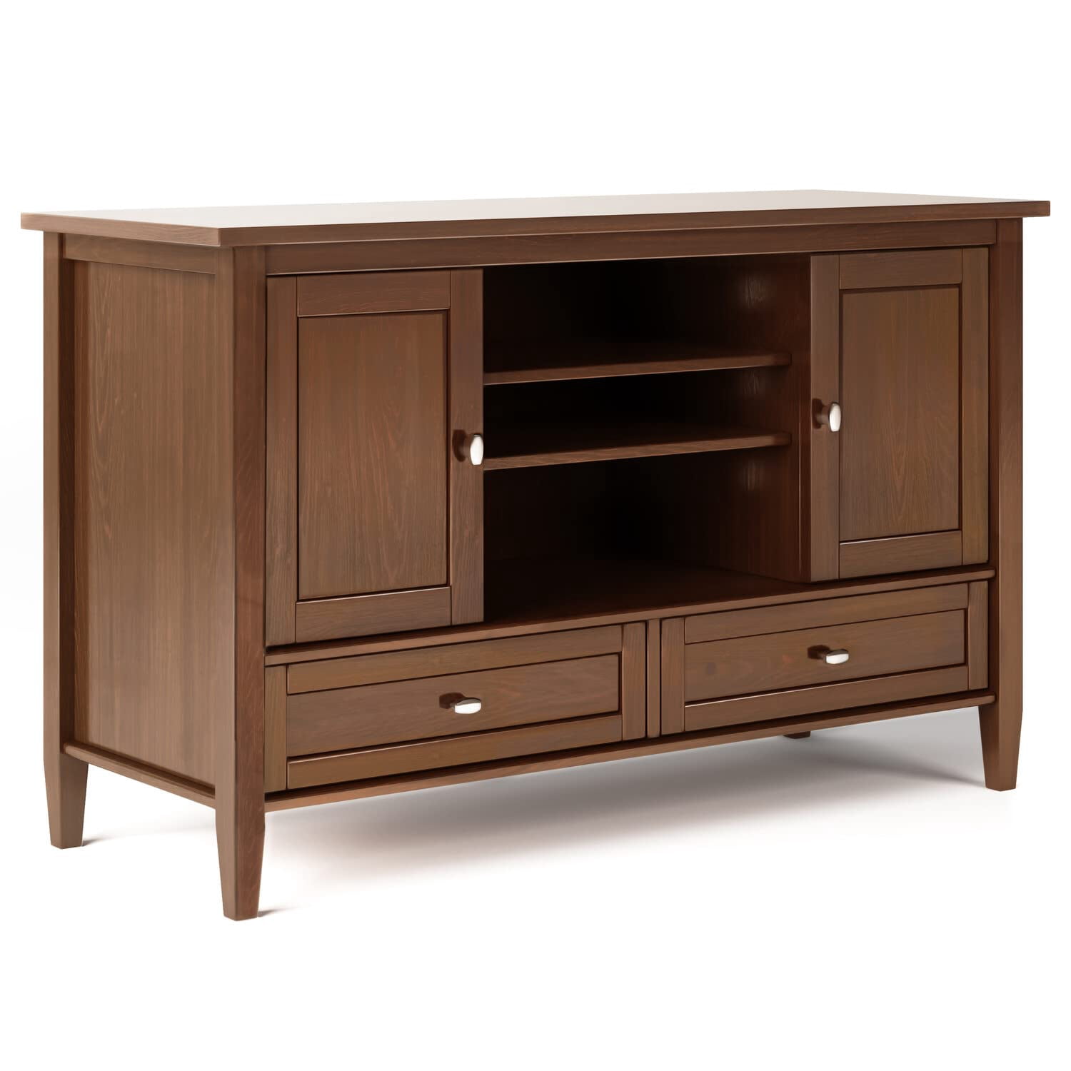 Trent Home Rustic Wood TV Media Stand for TVs up to 47" in Russet Brown ...