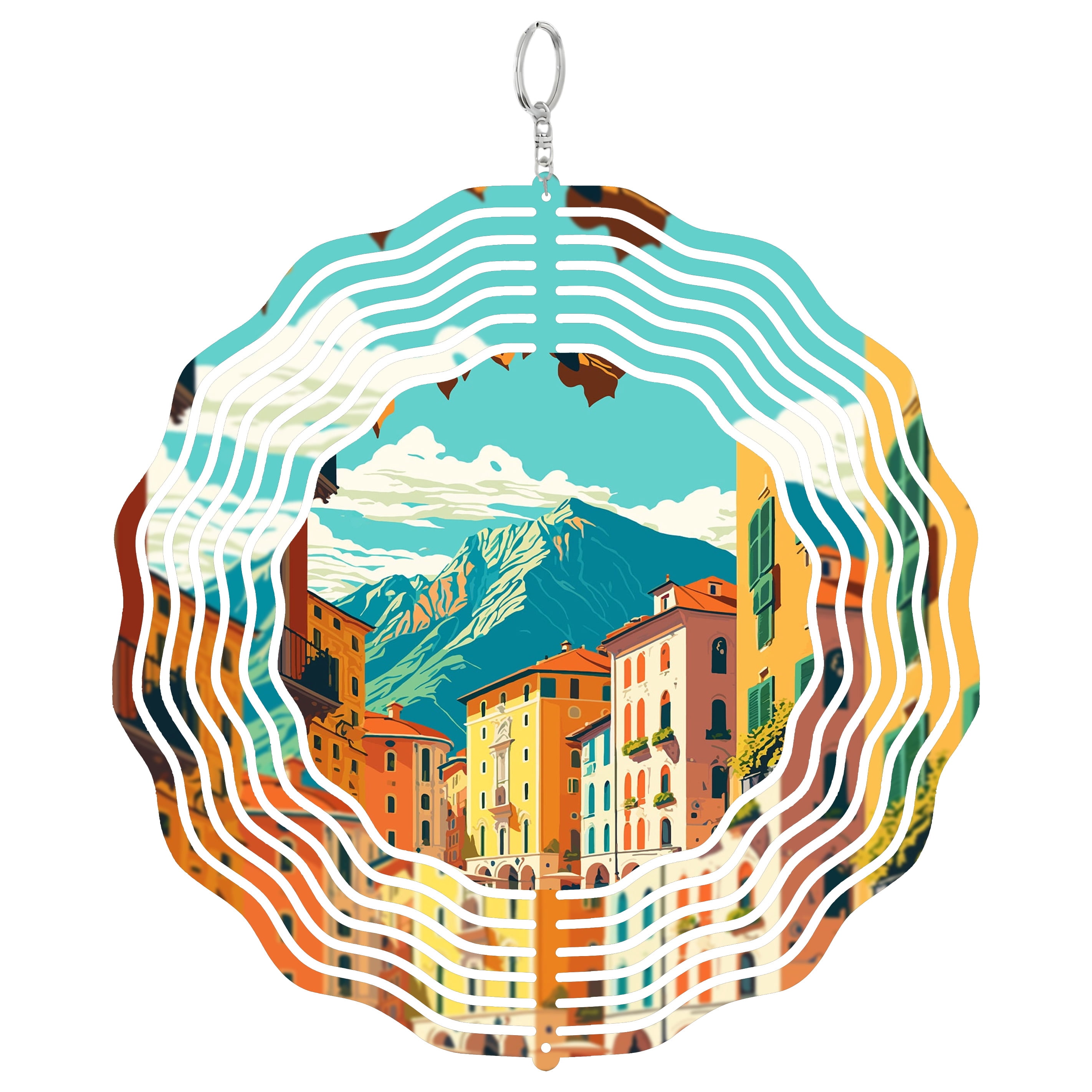Trento Italy Alpine City 3D Wind Spinner Stainless Steel Kinetic Art ...