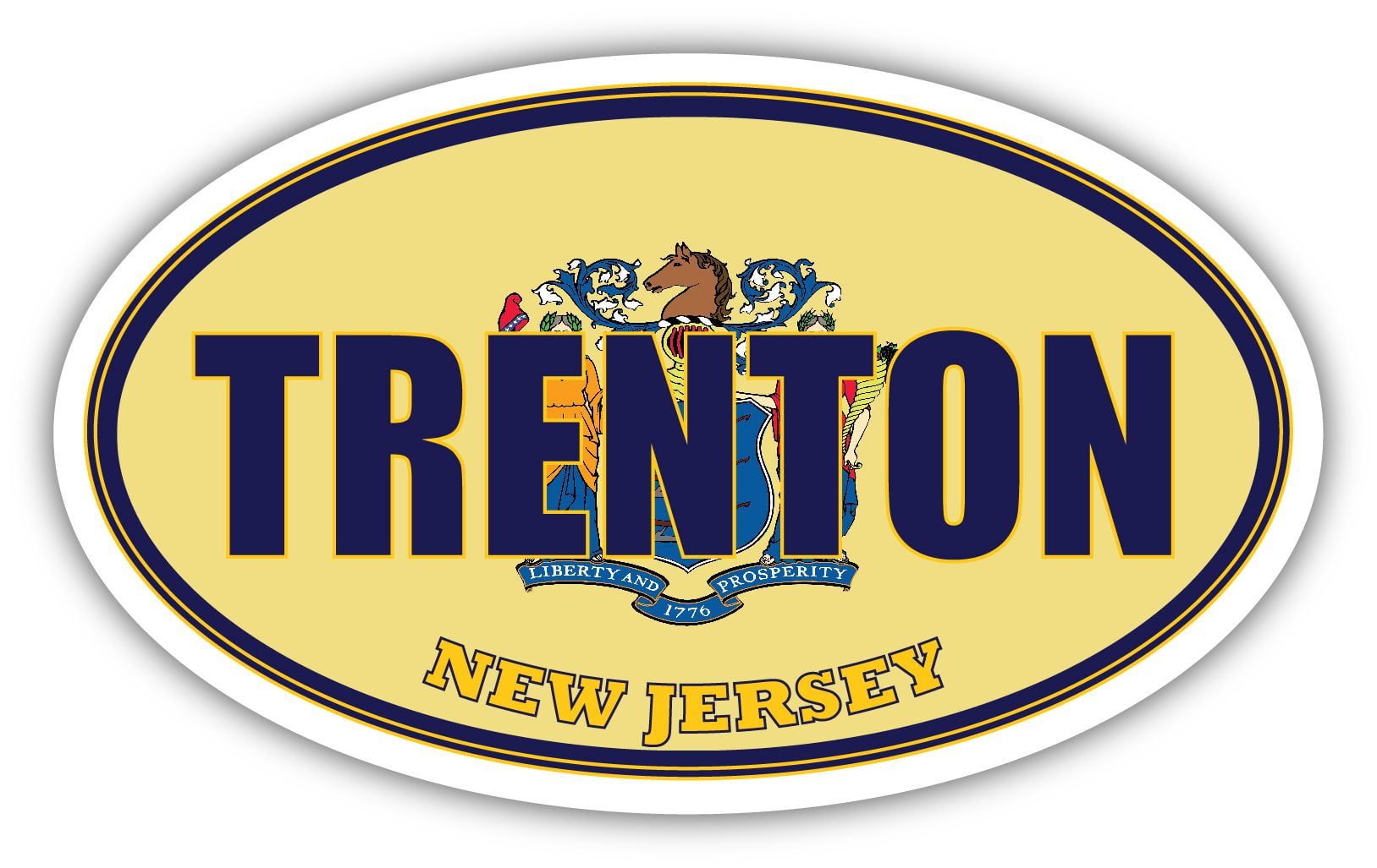 Trenton City New Jersey State Flag | NJ Flag Mercer County Oval State ...