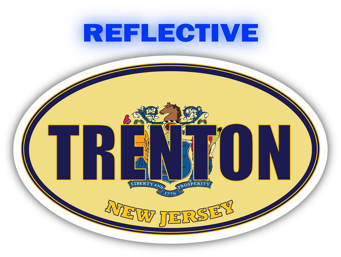 Trenton City New Jersey State Flag | NJ Flag Mercer County Oval State ...