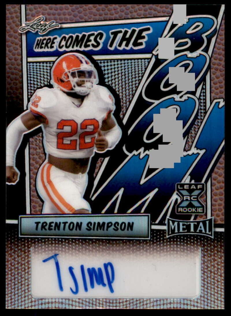 Trenton Simpson 2023 Leaf Metal Here Comes the Boom Prismatic Pig Skin ...