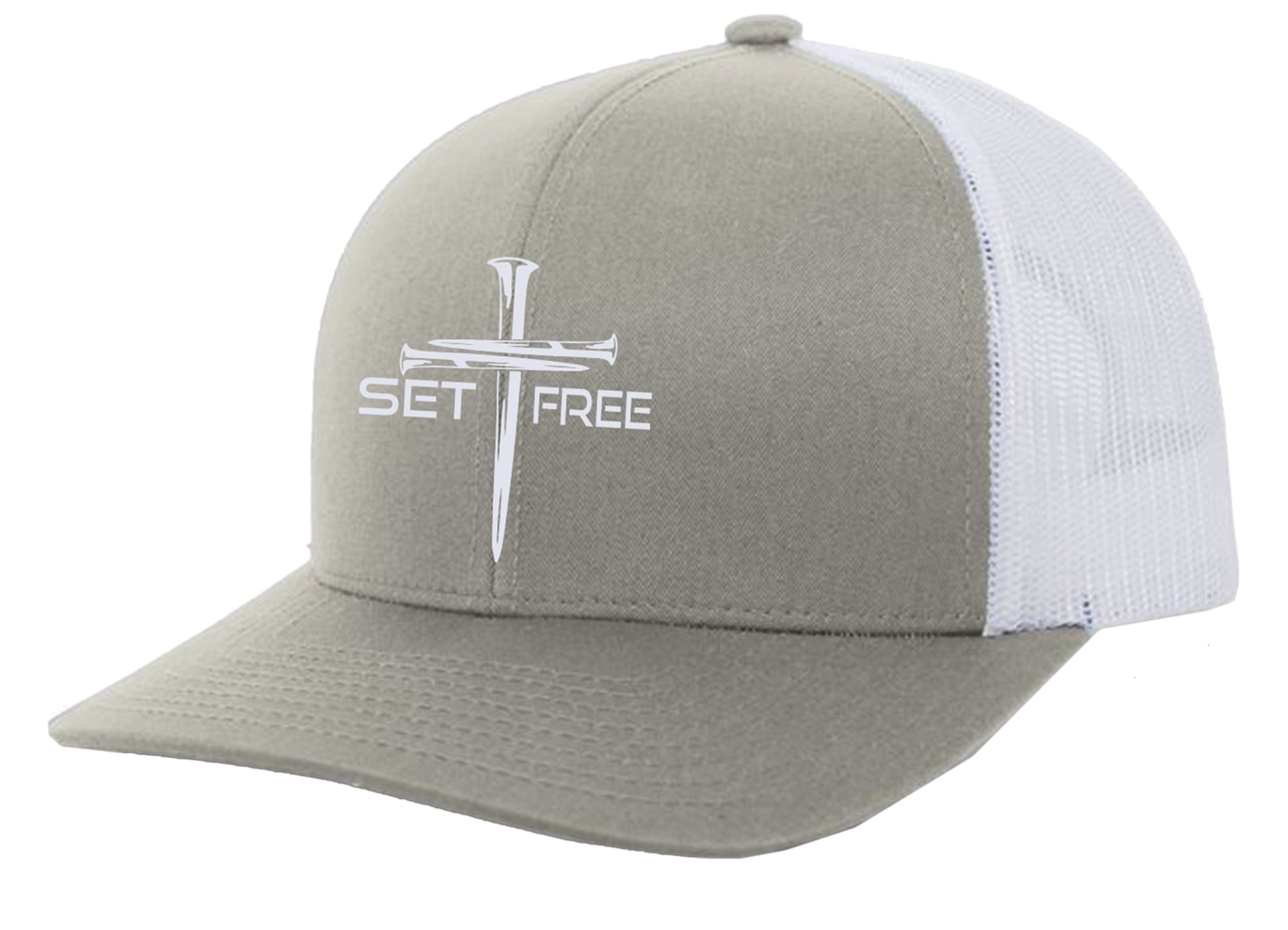 Trenz Shirt Company Christian Set Free Cross Embroidered Mens ...