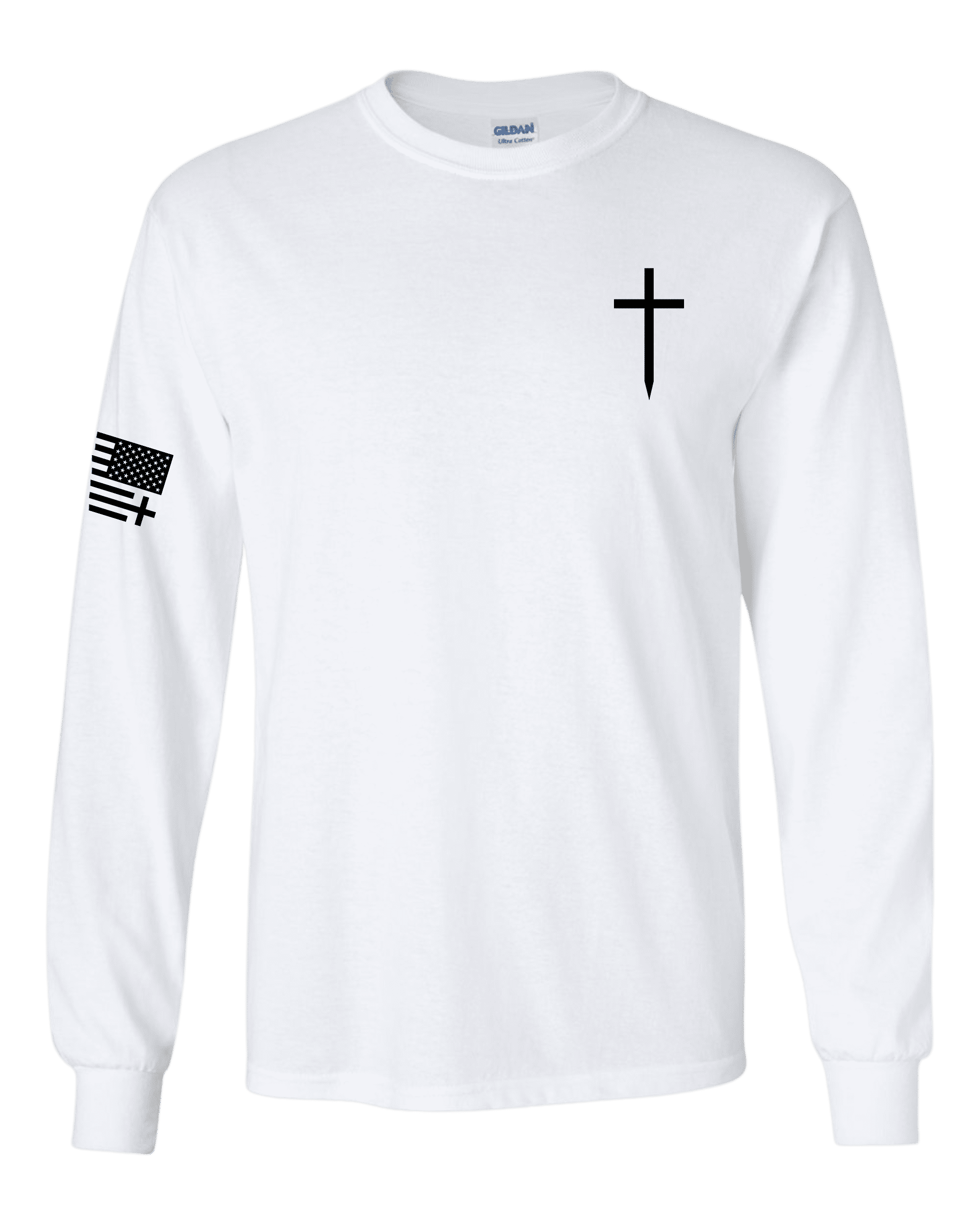Trenz Shirt Company Christian Shirt Faith Cross Crest American Flag ...