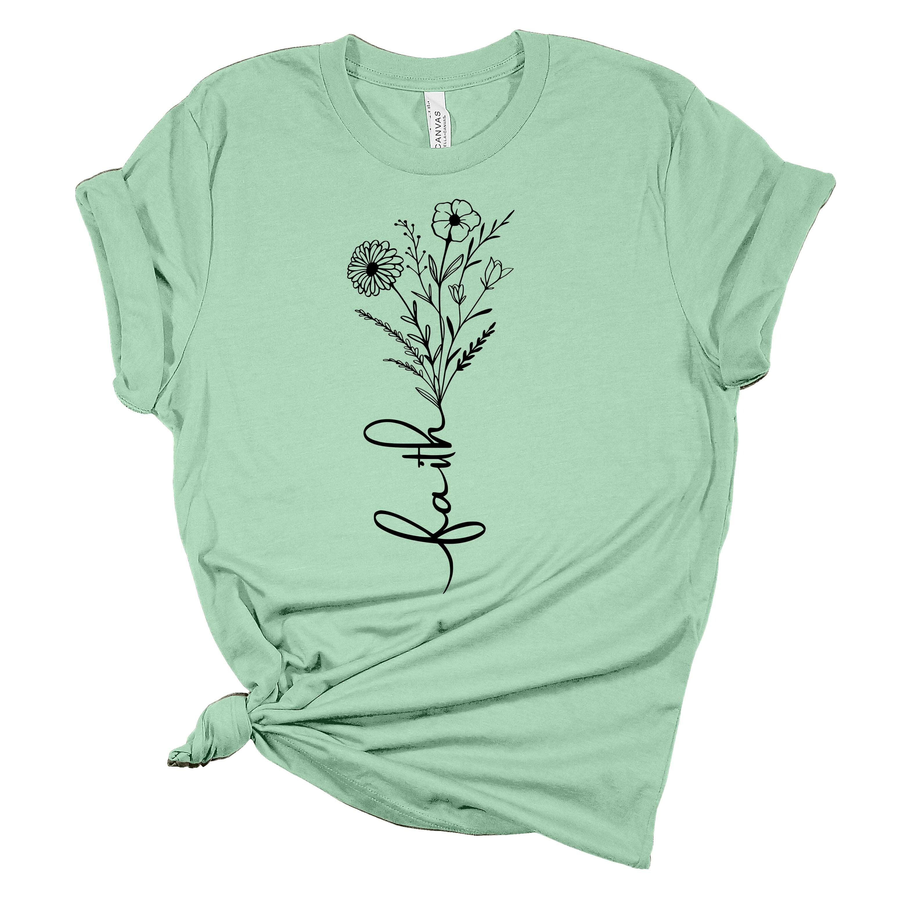 Trenz Shirt Company Faith Floral Bouquet Unisex Ladies Design Christian ...