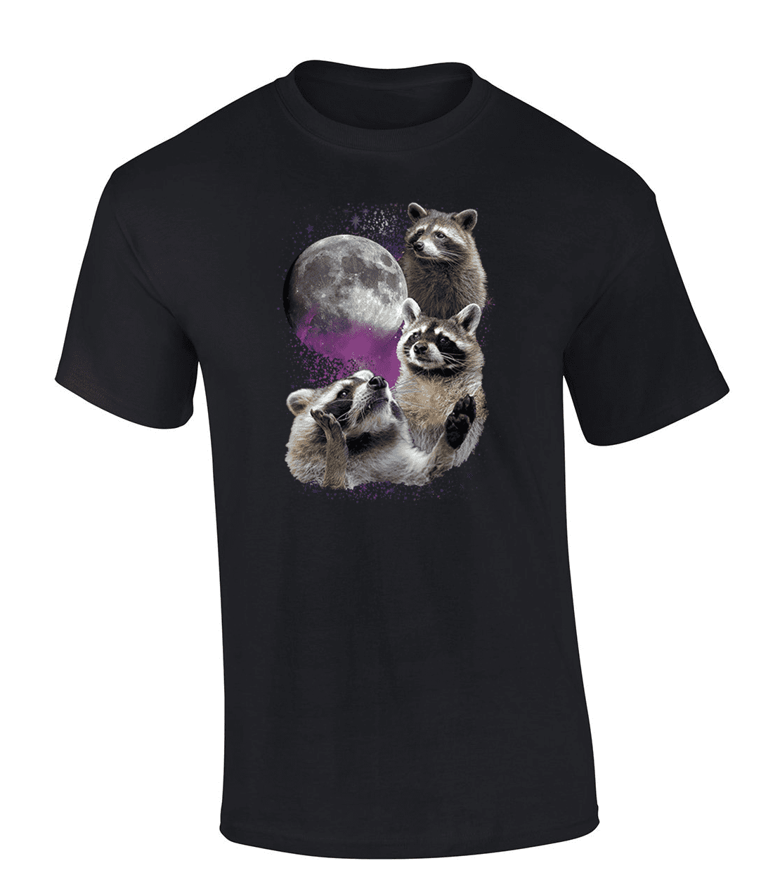 Trenz Shirt Company Funny Space Galaxy Moon Racoons Short Sleeve Mens ...