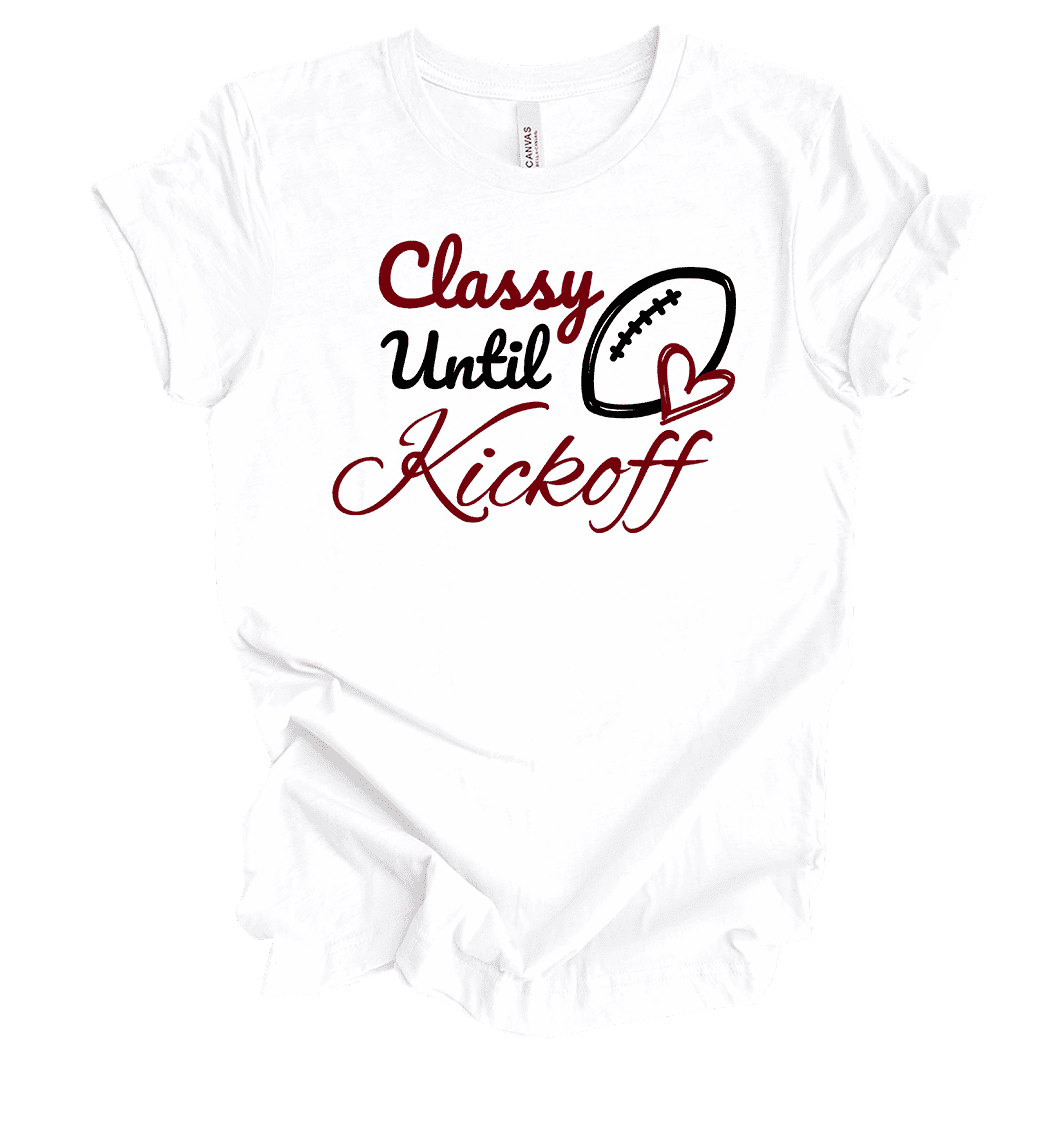 Trenz Shirt Company Ladies Classy Till Kickoff Football Heart Short ...