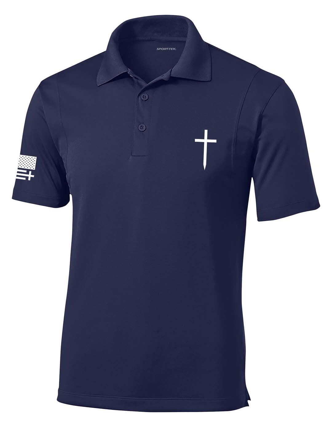 Trenz Shirt Company Mens Christian Polo Embroidered Cross Golf Polo ...