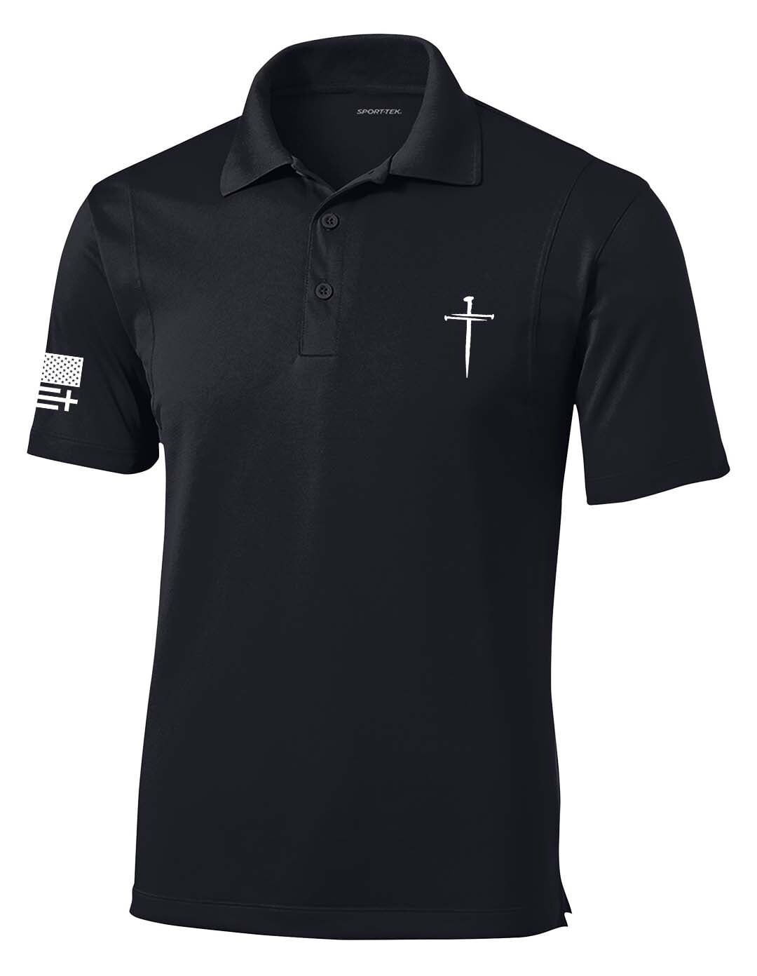 Trenz Shirt Company Mens Christian Polo Embroidered Nail Cross Golf ...