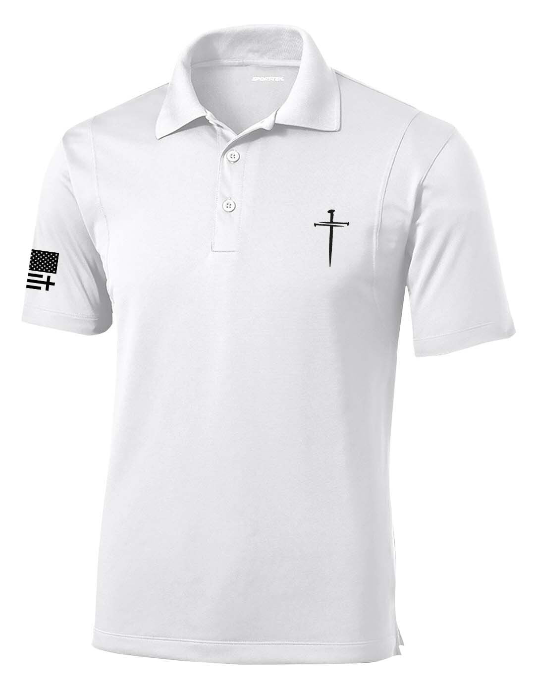 Trenz Shirt Company Mens Christian Polo Embroidered Nail Cross Golf ...
