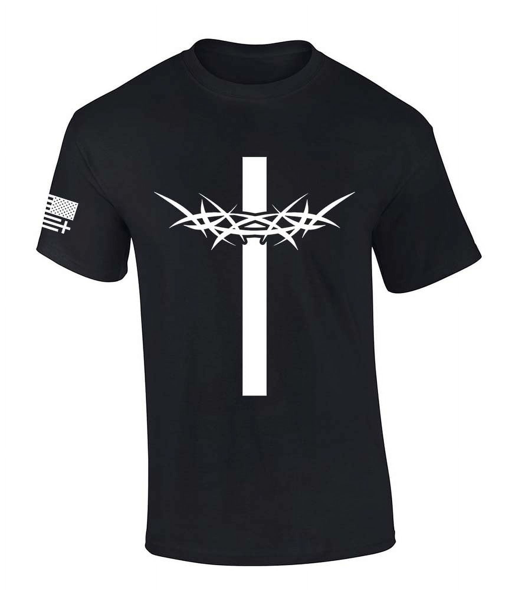 Trenz Shirt Company Mens Christian Tshirt Cross With Crown of Thorns ...