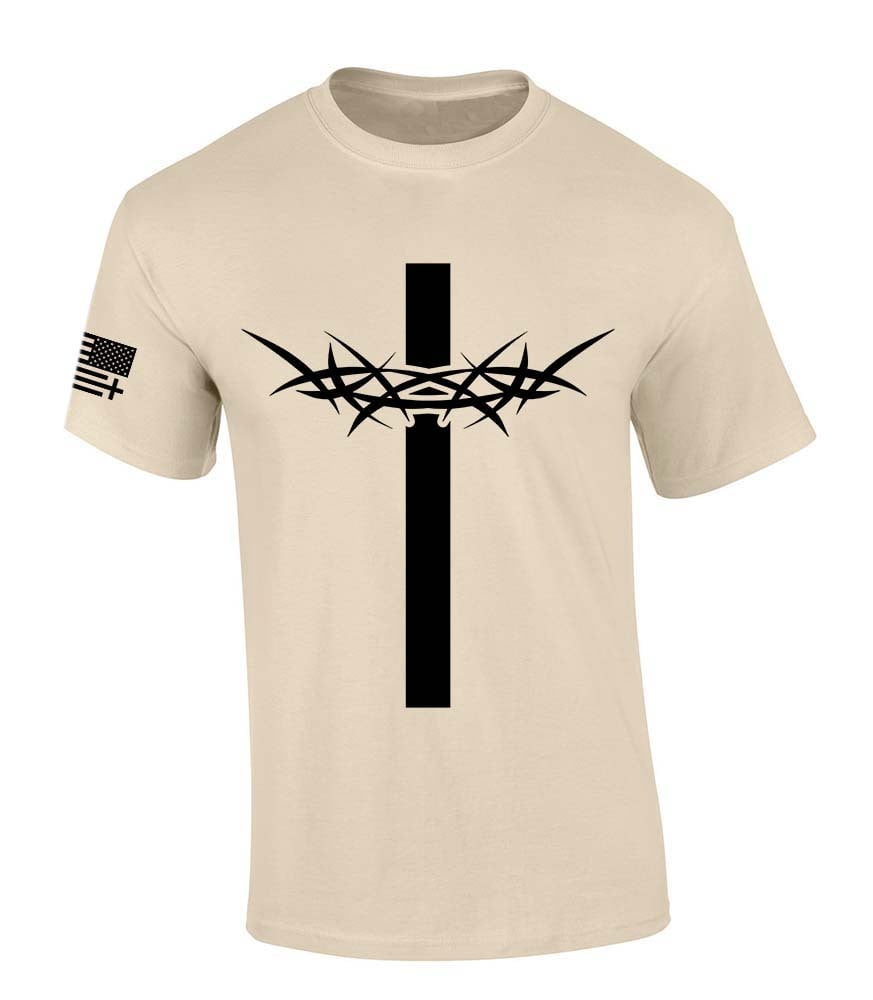 Trenz Shirt Company Mens Christian Tshirt Cross With Crown of Thorns ...