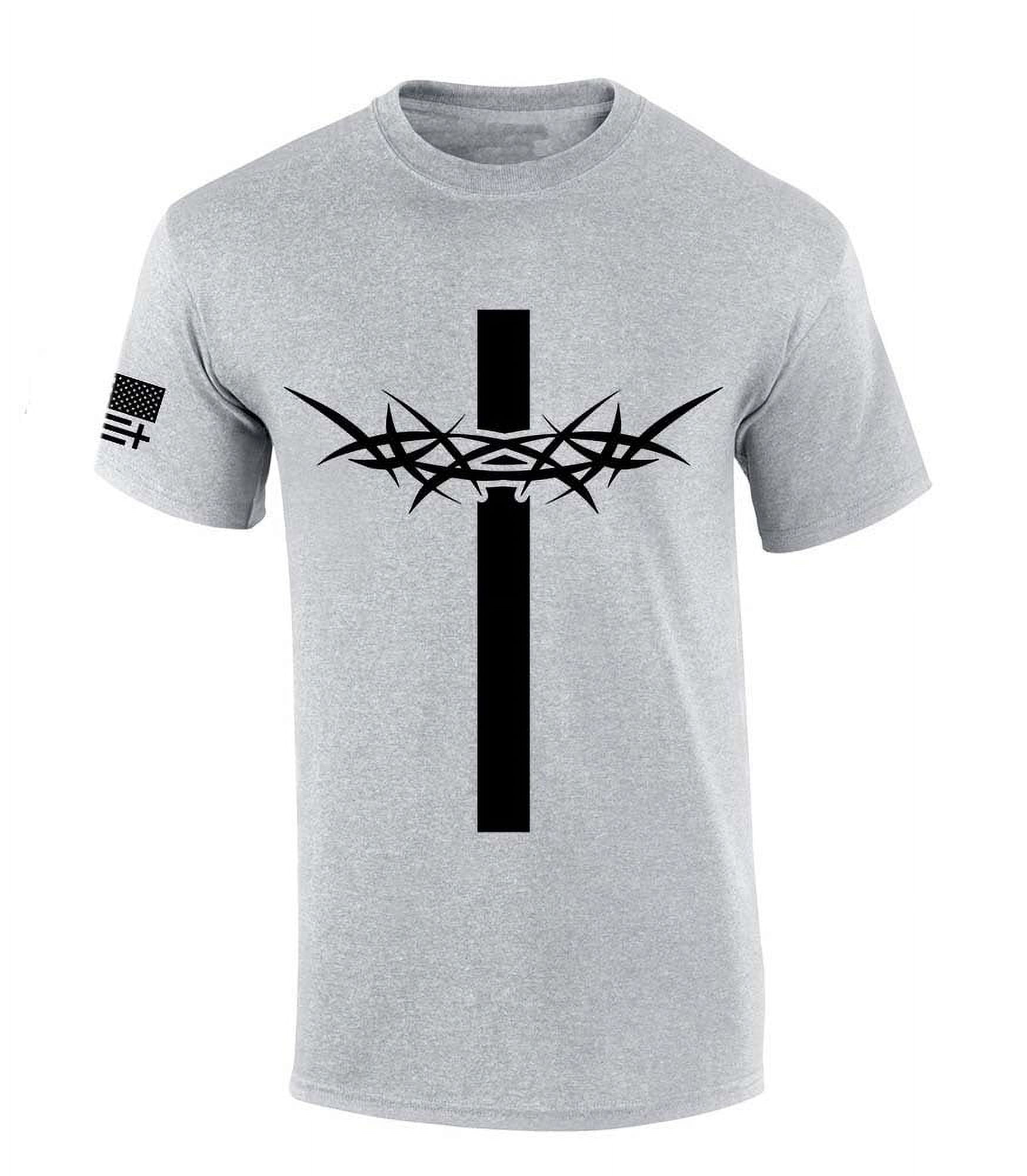 Trenz Shirt Company Mens Christian Tshirt Cross With Crown of Thorns ...