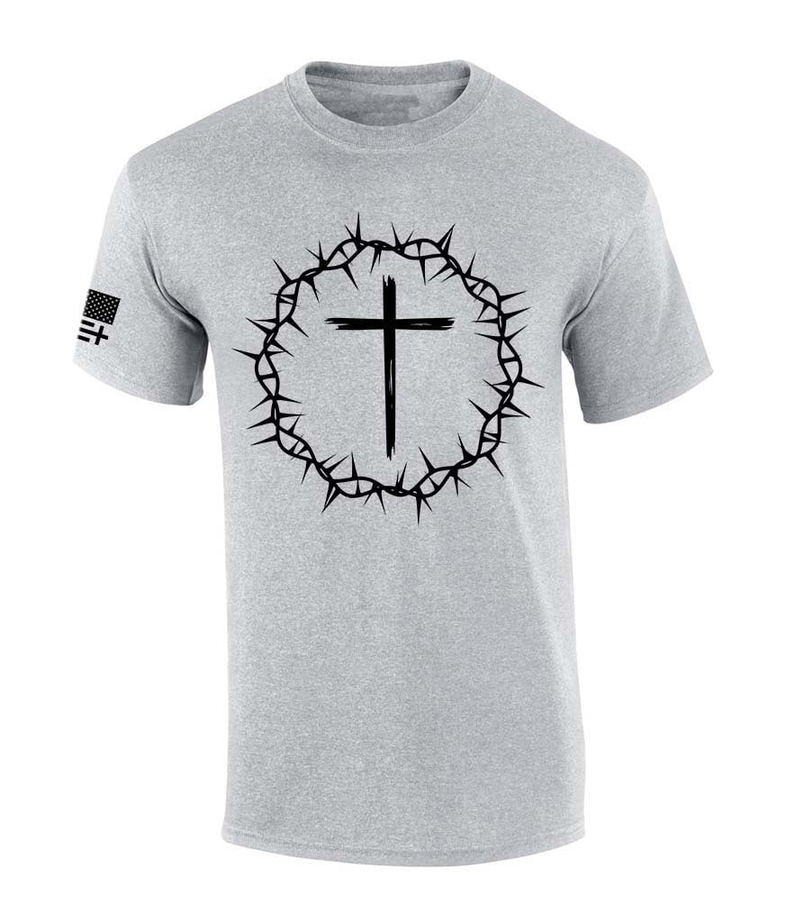 Trenz Shirt Company Mens Christian Tshirt Cross Within Crown of Thorns ...