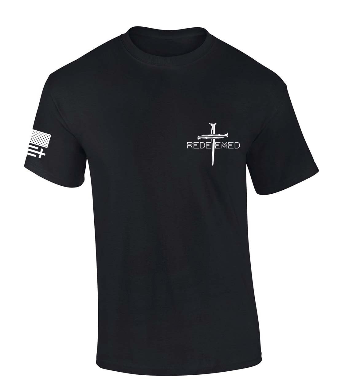 Trenz Shirt Company Mens Christian Tshirt Redeemed Nail Cross Crest ...