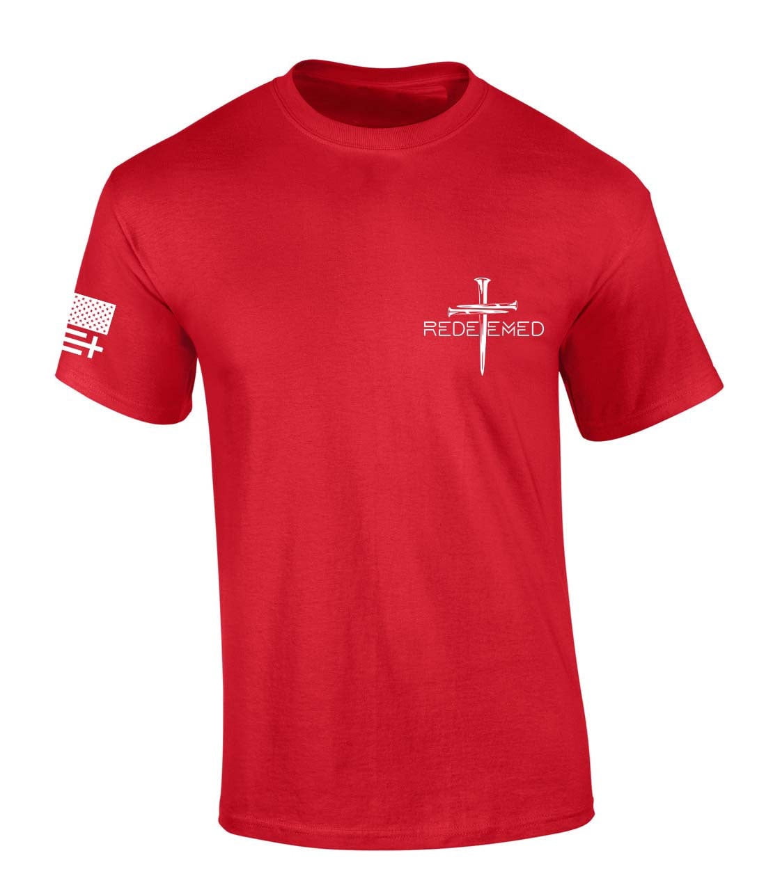 Trenz Shirt Company Mens Christian Tshirt Redeemed Nail Cross Crest ...