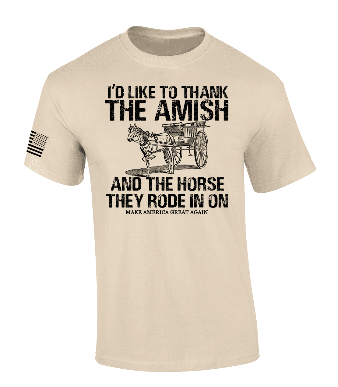Trenz Shirt Company Mens Funny Political Thank The Amish MAGA Short ...