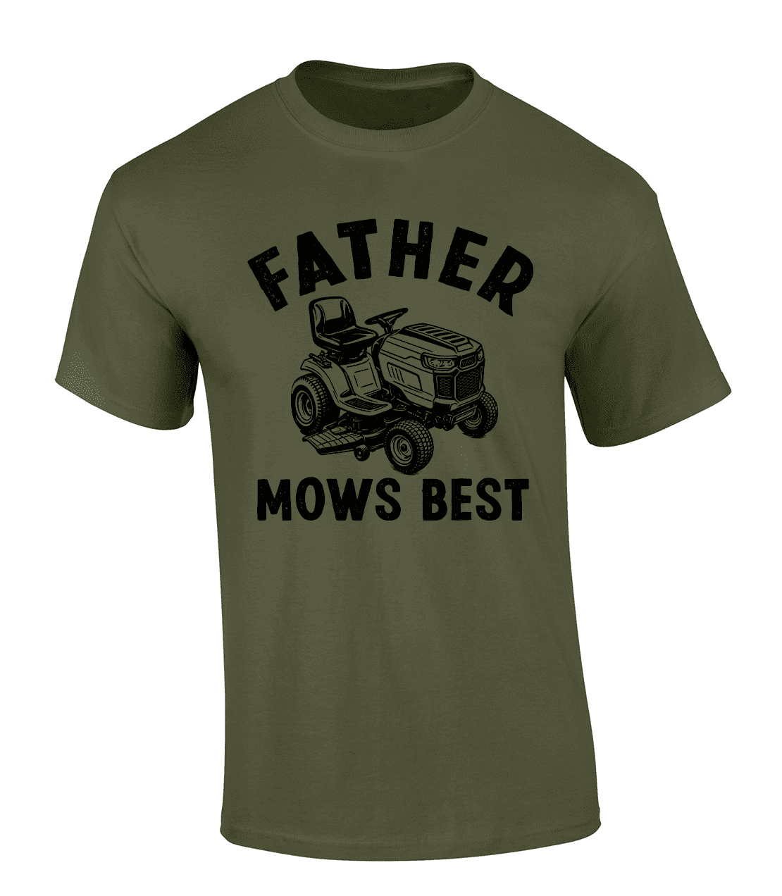 Trenz Shirt Company Mens Graphic T-Shirt - Father Mows Best, Funny Lawnmower Design-Military ...
