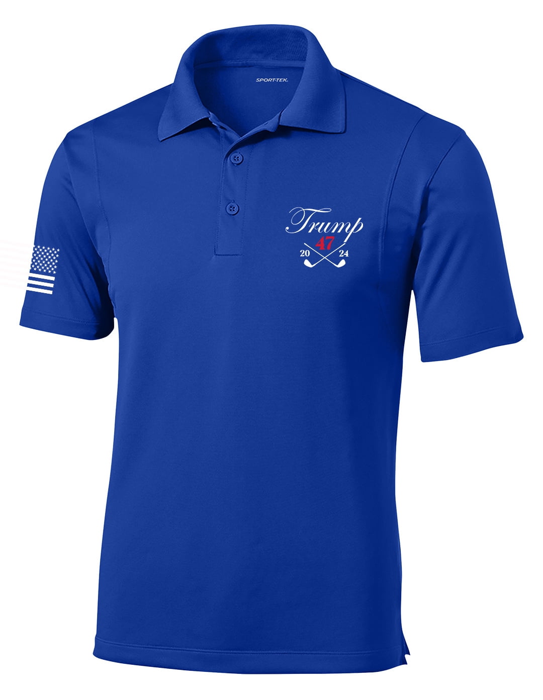 Trenz Shirt Company Mens Trump 2024 Golf Clubs Embroidered Golf Polo ...