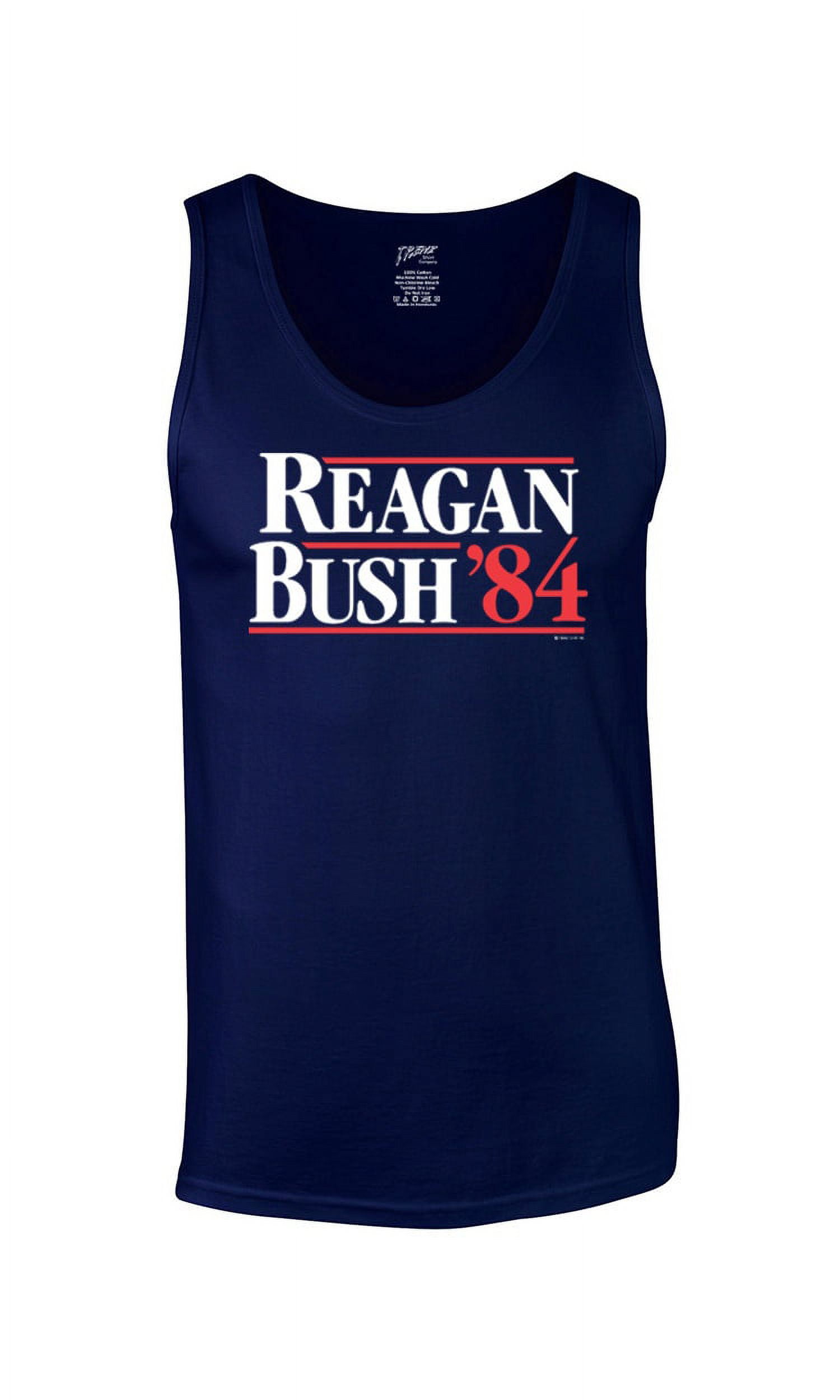 Trenz Shirt Company Ronald Reagan Bush '84 Cool Retro Tank Top-Navy ...