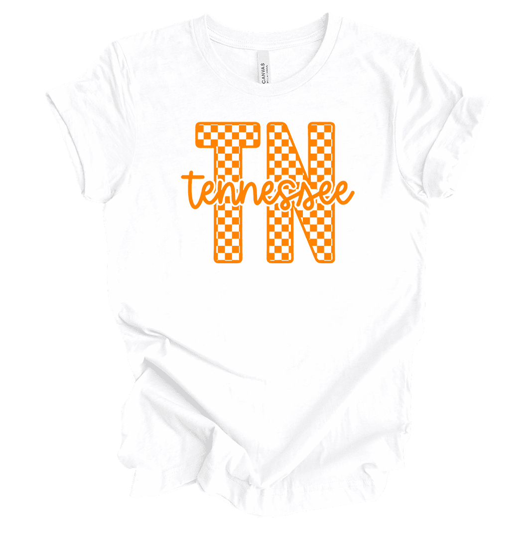 Trenz Shirt Company Tennessee Checkered Print TN Team Color Womens ...