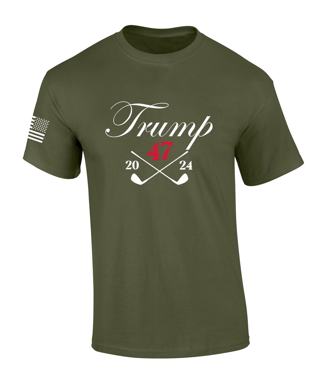 Trenz Shirt Company Trump 47 Crossed Golf Clubs 2024 Short Sleeve Mens ...