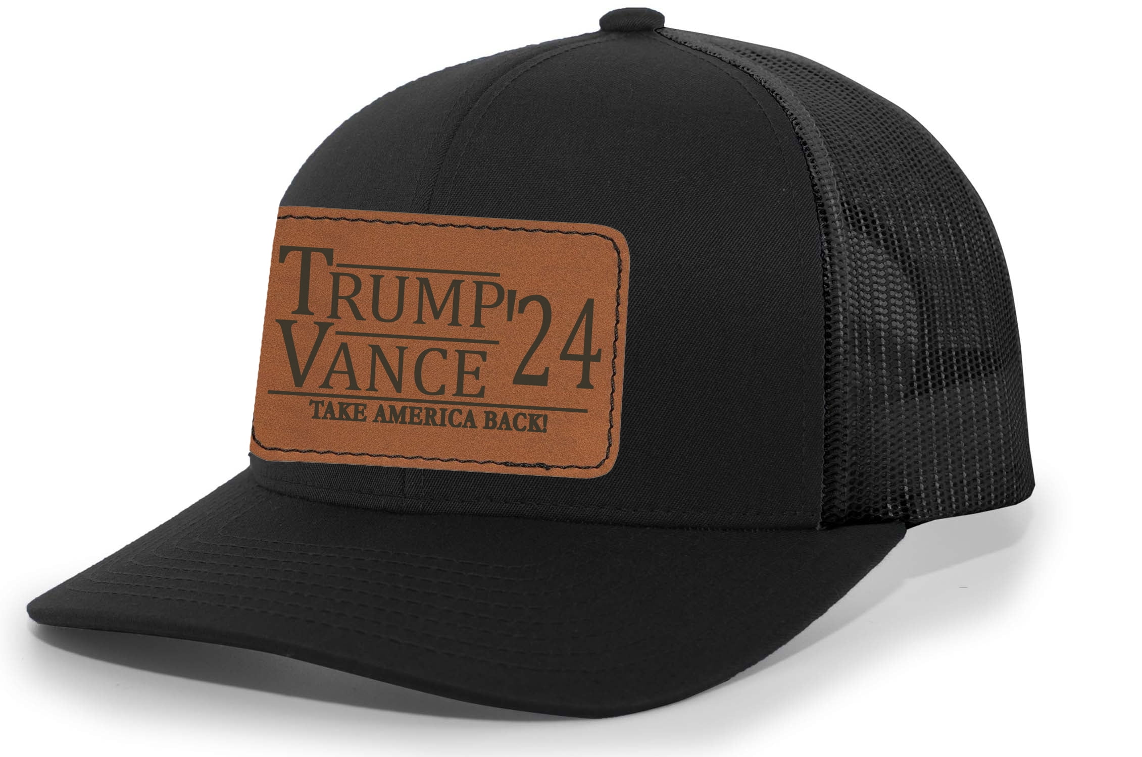 Trenz Shirt Company Trump Vance 2024 Take America Back Leather Patch ...