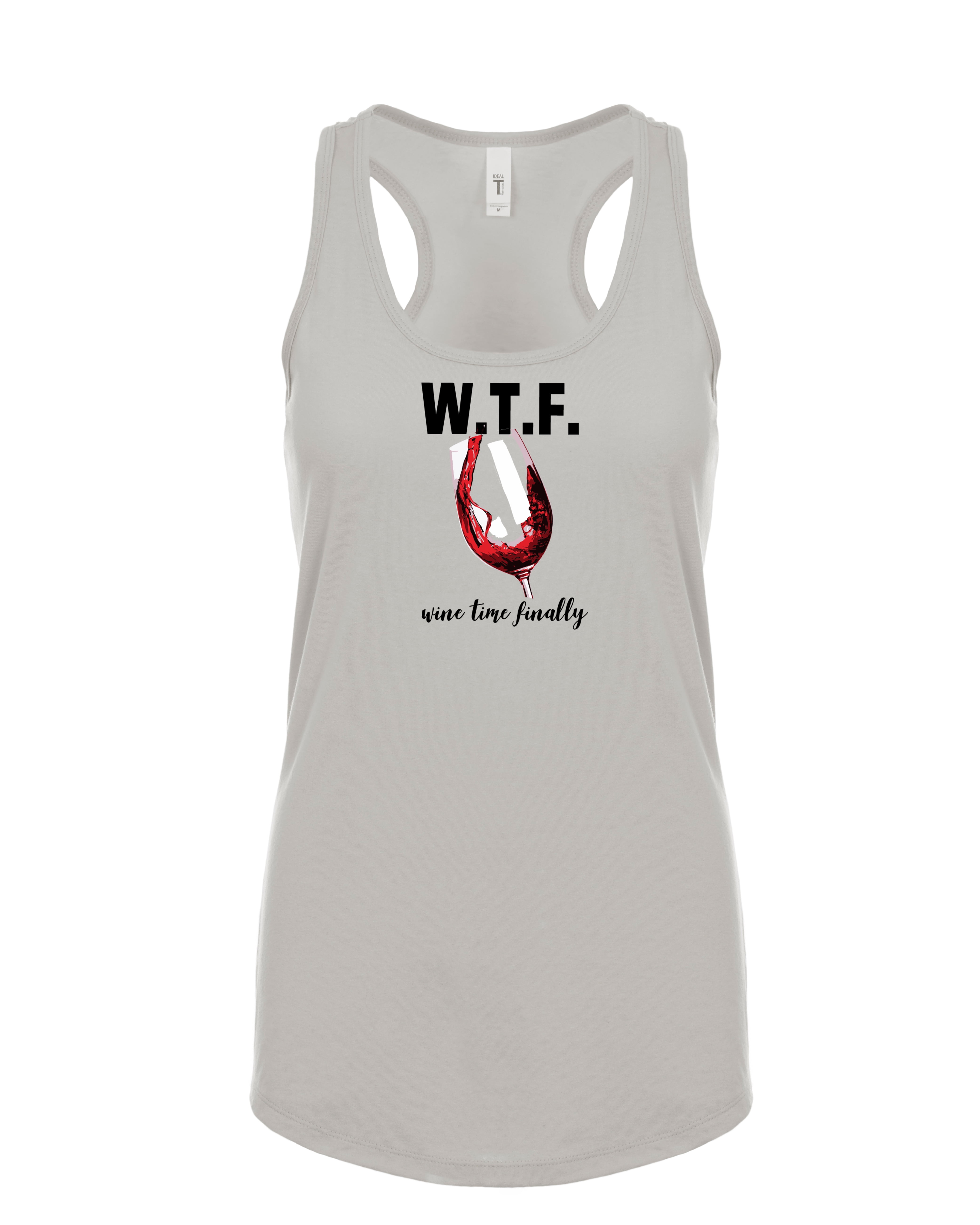 Trenz Shirt Company WTF Wine Time Finally with Wine Glass Funny Womans ...