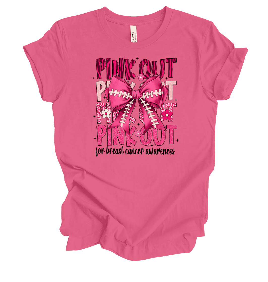 Trenz Shirt Company Women's Pink Out For Breast Cancer Awareness Bow ...